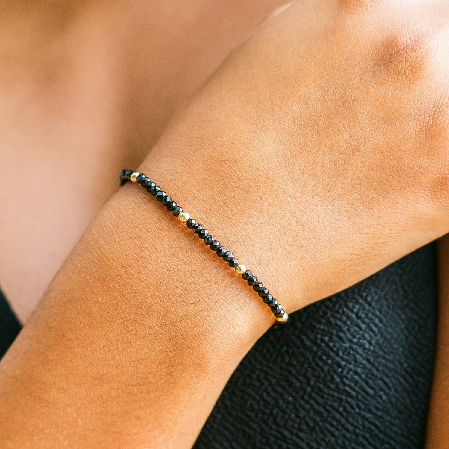 Black Spinel Stretchy Bracelet – BHJ
